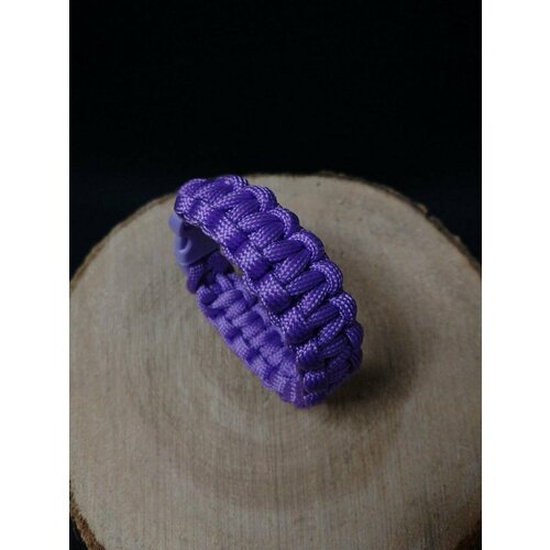 Плетеный браслет Плетеный браслет из паракорда, пластик, 1 шт., размер 18 см., фиолетовый