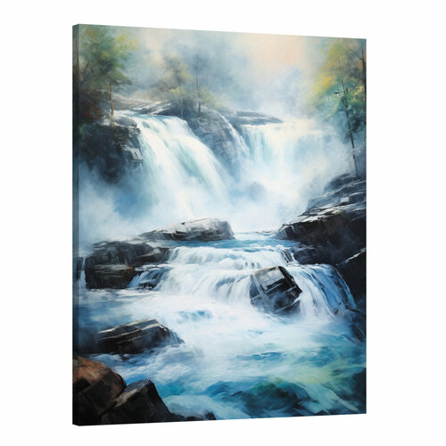Интерьерная картина 50х70 "Мощь водопада"