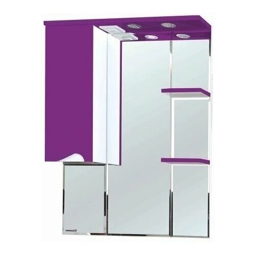 Зеркальный шкаф 75x100,3 см фиолетовый глянец/белый глянец L Bellezza Эйфория 4619113002410