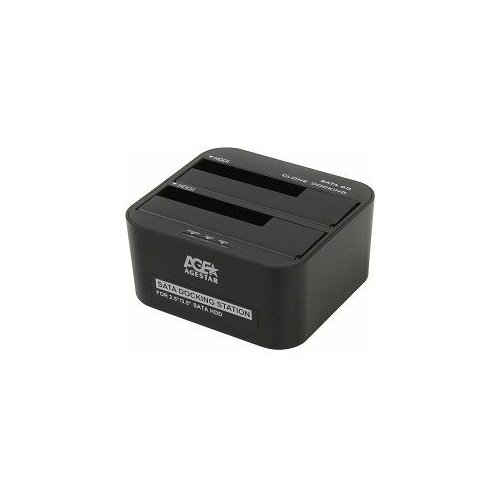 AgeStar Докстанция 2x2.5"/3.5" SATA HDD/SSD AgeStar 3UBT6-6G, USB3.0, пластик, черный, UASP