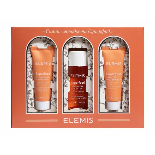 Трио хитов для ежедневного ухода за кожей лица Elemis Superfood Glow Trio Mini Set