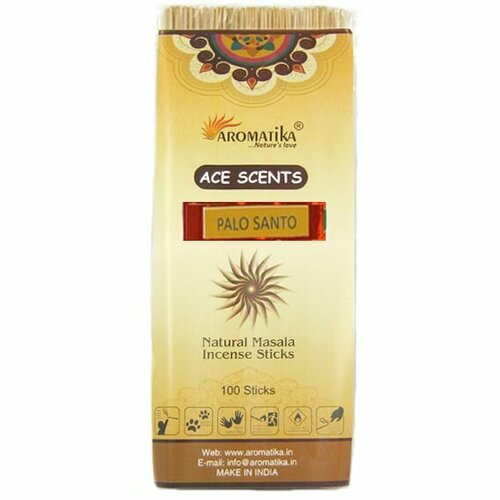 Ace Scents PALO SANTO Natural Masala Incense Sticks, Aromatika (пало санто натуральные ароматические палочки, Ароматика), 100 палочек.