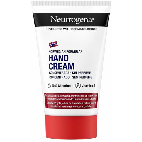 Neutrogena Крем для рук концентрированный для очень сухой кожи, с витамином Е и глицерином, без отдушки, 50 мл (из Финляндии)