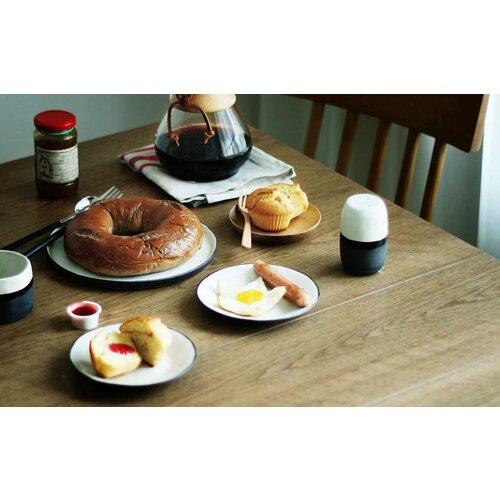 Картина на холсте 60x110 LinxOne "Завтрак, яичница, кофе, десерт" интерьерная для дома / на стену / на кухню / с подрамником