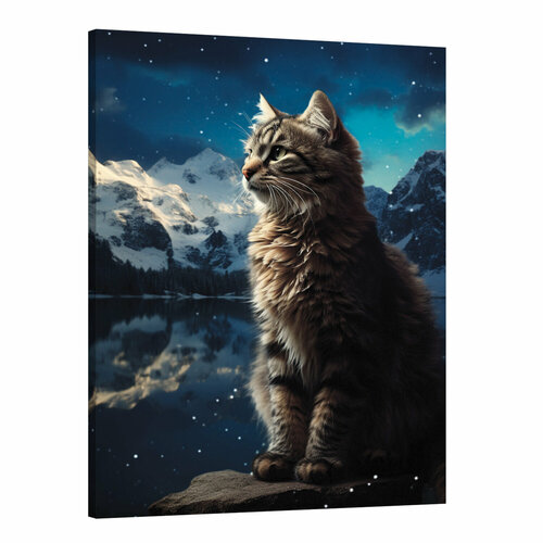 Интерьерная картина 50х70 "Дикий кот"