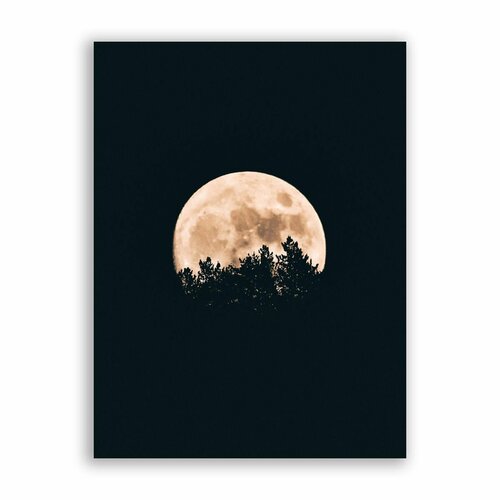 Постер, плакат на бумаге / Moon / Луна / Размер 40 x 53 см