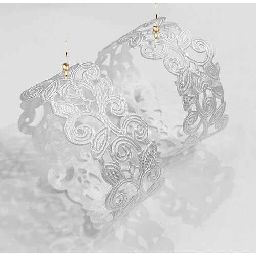 Серьги конго ФАРТОVЫЙ Серьги кольца женские легкие из кружева к эффектному образу