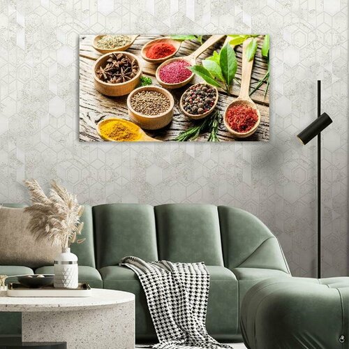 Картина на холсте 60x110 LinxOne "Перец травы анис звёздчатый" интерьерная для дома / на стену / на кухню / с подрамником