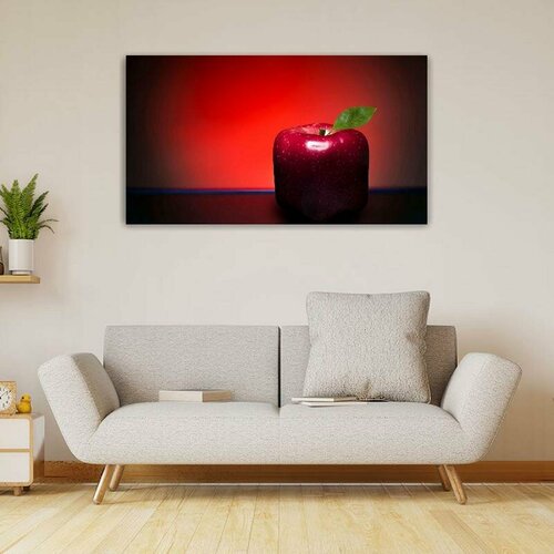 Картина на холсте 60x110 LinxOne "Красная Яблоки красные Красный" интерьерная для дома / на стену / на кухню / с подрамником