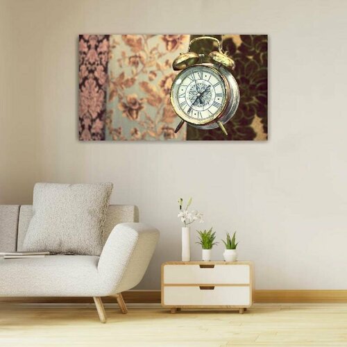 Картина на холсте 60x110 LinxOne "Часы, будильник, время" интерьерная для дома / на стену / на кухню / с подрамником