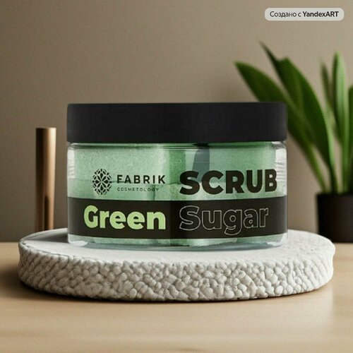 FABRIK Скраб для тела и лица Sugar Green Scrub, 200 гр
