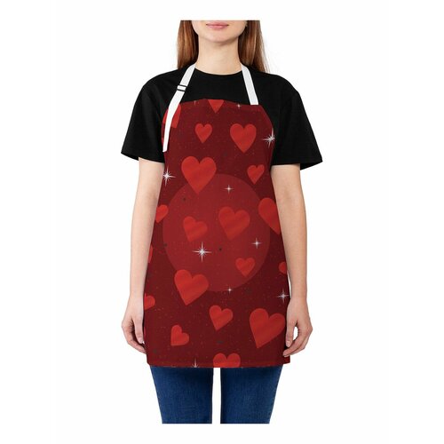 Фартук кухонный JoyArty "Сцена сердец", универсальный размер для женщин и мужчин, серия День св. Валентина