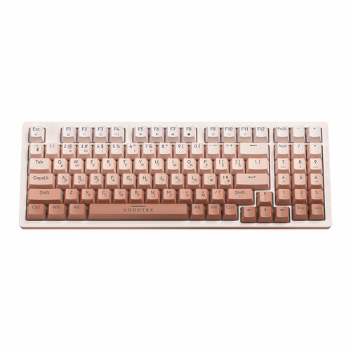 Клавиатура игровая проводная VOROTEX K940 Outemu Red Switch, русская раскладка (розовый градиент)
