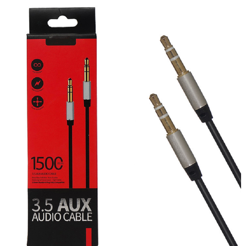 Аудио кабель AUX с коннекторами 3,5 мм 1,5 метра