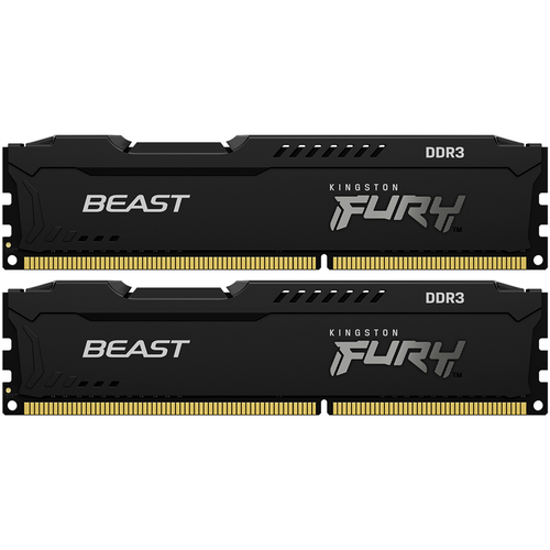 Память оперативная/ Kingston 16GB 1600MHz DDR3 CL10 DIMM(Kit of 2)FURYBeastBlack