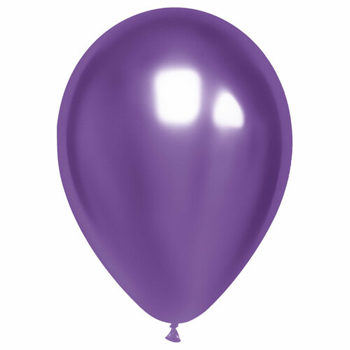 Воздушные шары, 50шт, М12/30см, MESHU, хром, фиолетовый (арт. 362819)