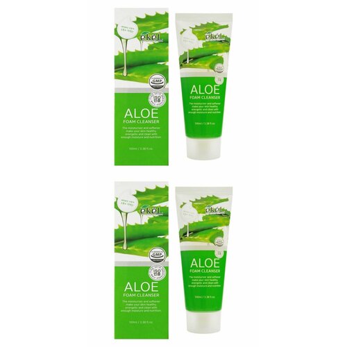 Ekel Пенка для умывания Foam Cleanser Aloe, с экстрактом алоэ, 100 мл, 2 шт.
