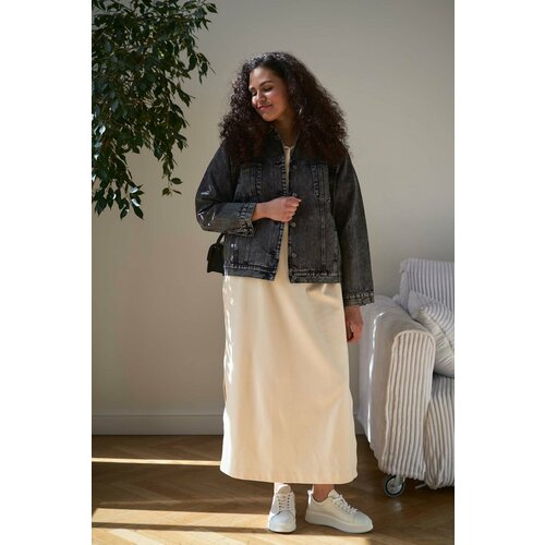 Джинсовая куртка Modress, размер 52, серый