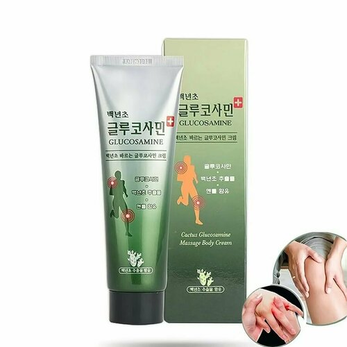 Корейский Массажный крем-гель с глюкозамином от болей в суставах и мышцах VIP Cactus Glucosamine Massage Body Cream Gold 165 мл Корея