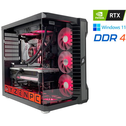 Настольный компьютер RyzenPC GAME 83502292 (AMD Ryzen 5 5600X 3.7 ГГц, AMD B550, 32 DDR4, SSD: 1000 Гб, HDD: 1000 Гб, NVIDIA GeForce RTX 3050 8 Гб, WI-FI, Без привода, 650 Вт, 1stPlayer SP9, Windows 11 Home)