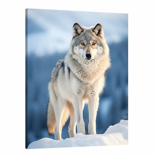 Интерьерная картина 50х70 "Волки и снег"