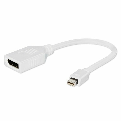 Переходник Mini DisplayPort (M) -> DisplayPort (F), Cablexpert, белый (A-mDPM-DPF-001-W)