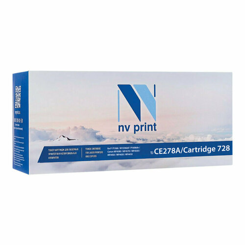 Картридж лазерный NV PRINT (NV-CE278A/728) для HP/CANON LJ P1566/P1606/ MF4410/4430, ресурс 2100 стр, NV-CE278A/Canon, 362889