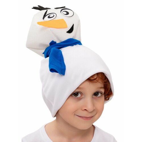 Новогодняя шапка Снеговика для мальчика детская