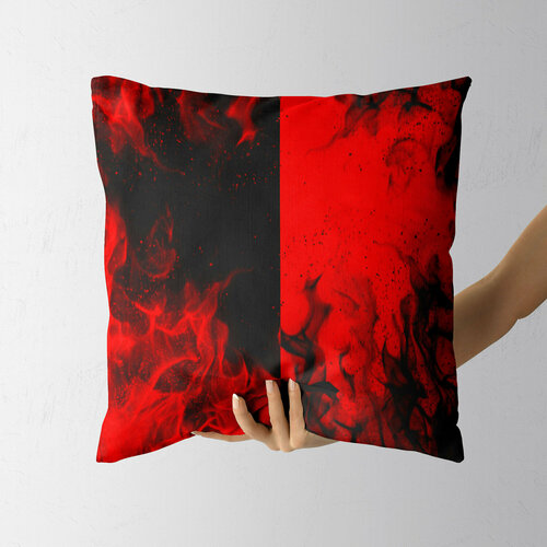 Подушка декоративная 45х45см / Популярные иллюстрации / Текстуры BLACK RED FIRE