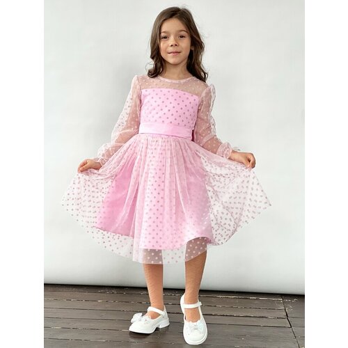 Платье Бушон, размер 122-128, розовый
