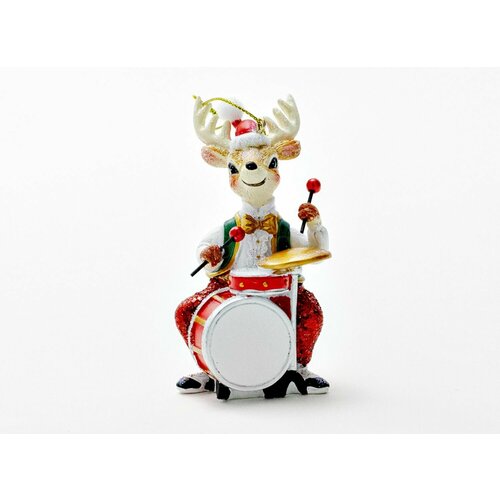 Елочная игрушка Олень с барабаном