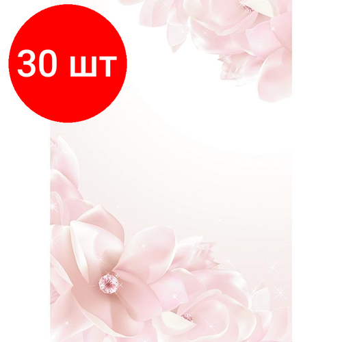 Комплект 30 упаковок, Дизайнерская бумага Attache Цветы А4 20 120г л//уп