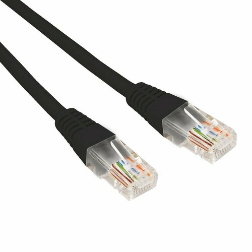 Патч-корд U/UTP, CAT 5e, RJ45-RJ45, 26AWG, LSZH, черный, 5м REXANT, цена за 1 шт