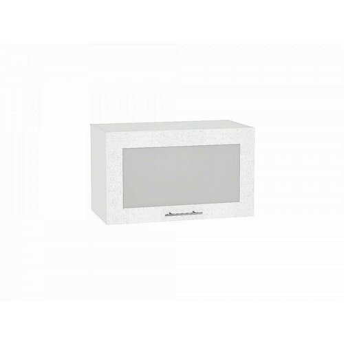 Настенный модуль для кухни Шкаф верхний горизонтальный остекленный Валерия-М 358*600*318 Белый металлик / Белый
