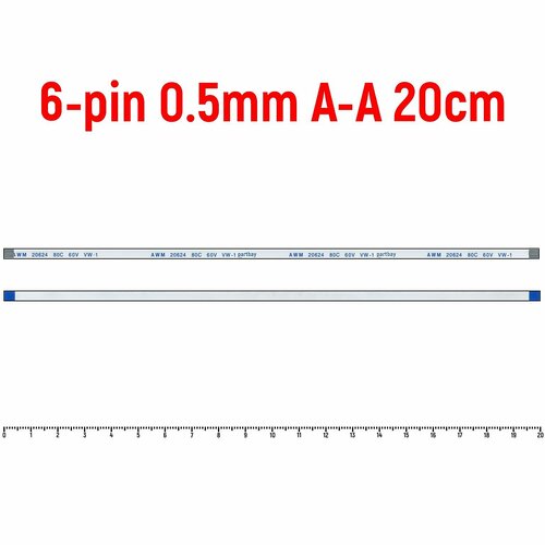 Шлейф кнопки включения для ноутбука Asus X55A FFC 6-pin Шаг 0.5mm Длина 20cm A-A AWM 20624 80C 60V VW-1