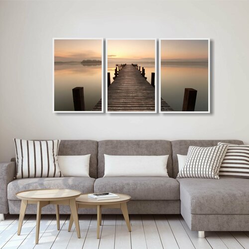Постеры на фотобумаге "мост" 3шт 40х60см без рамки / Набор картин для интерьера / Плакат на стену