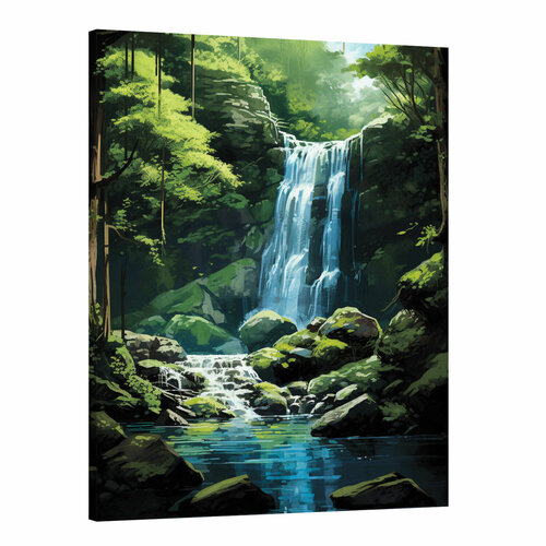Интерьерная картина 50х70 "Звуки водопада"