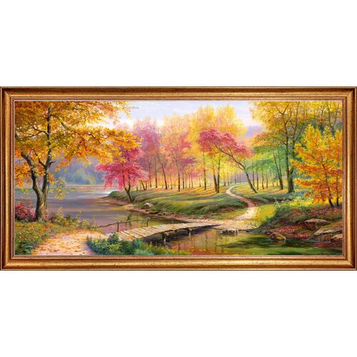 Картина "Осень в старом парке", 33х70 см, художник - Потапов В, оформлена в багет. Арт. ПВ1-33х70