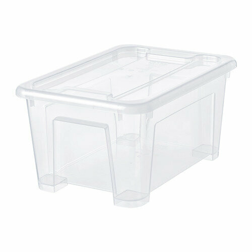 Контейнер для хранения Ikea Samla/Икеа Самла 5 литров с крышкой, 20х28х14 см, прозрачный