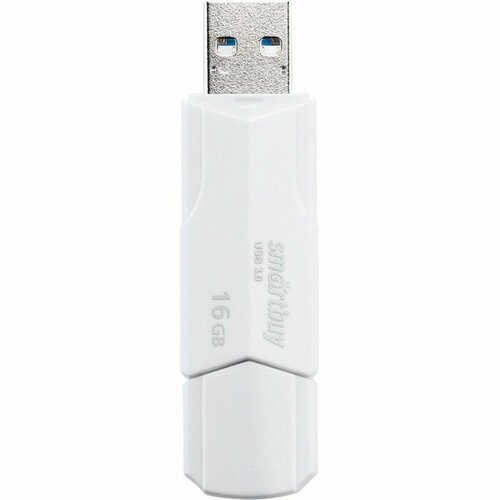 Флешка Smartbuy 16GBCLU-W3, 16 Гб, USB3.0, чт до 175 Мб/с, зап до 25 Мб/с, белая (комплект из 2 шт)