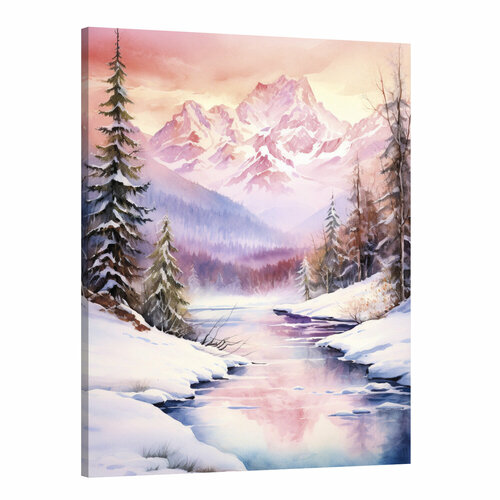 Интерьерная картина 50х70 "Зимнтй пейзаж"