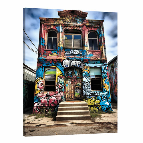 Интерьерная картина 50х70 "Уличные шедевры: граффити"