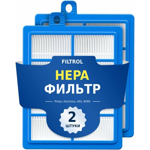HEPA фильтр (2 шт) для пылесоса Philips FC9071, FC9174, FC9064, FC9170, FC9176, FC8038/01 (Electrolux, AEG, BORK)