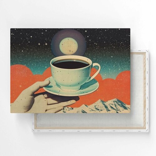 Картина на холсте, репродукция / Сюрреализм - Чашка кофе / Размер 30 x 40 см