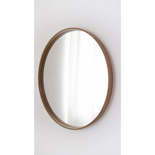 Зеркало круглое настенное интерьерное в деревянной раме 60 см