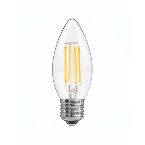 Светодиодная лампочка E27 6 Ватт филаментная теплый свет Свеча FL-LED Filament C35 3000К 600лм Foton Lighting, набор 3шт.