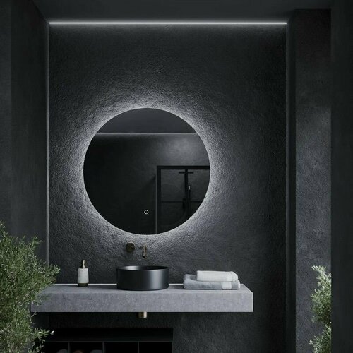 Зеркало круглое "парящее" Муза D130 для ванной с холодной LED-подсветкой