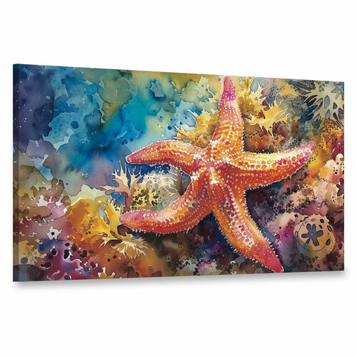 Интерьерная картина 100х60 "Морская звезда в морской глубине"