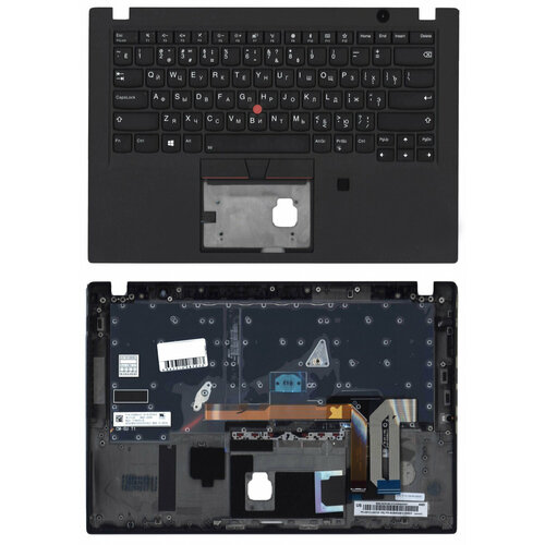 Клавиатура для Lenovo 5M11A08657 черная с черным топкейсом и подсветкой