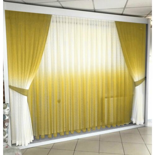 Тюлевые шторы СИЯН-1 (шир. 600 см х выс. 250 см ) Цвет желтый